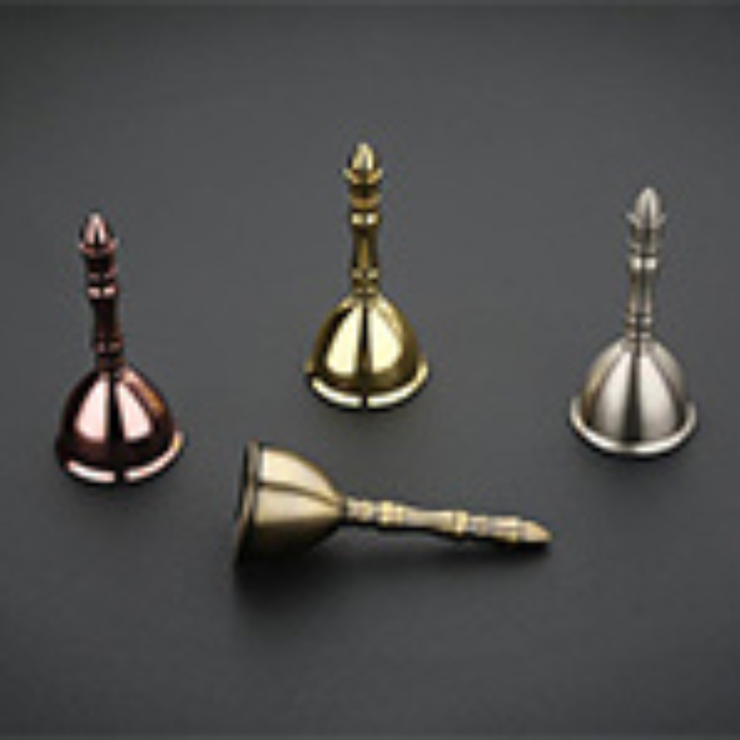 Metallic Chess-Style Accent Pieces – Set of 4 - Hardware